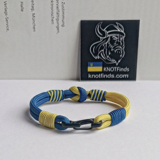 Ukrainian solidarity bracelet. Ukrainian flag. Thin paracord bracelet ...